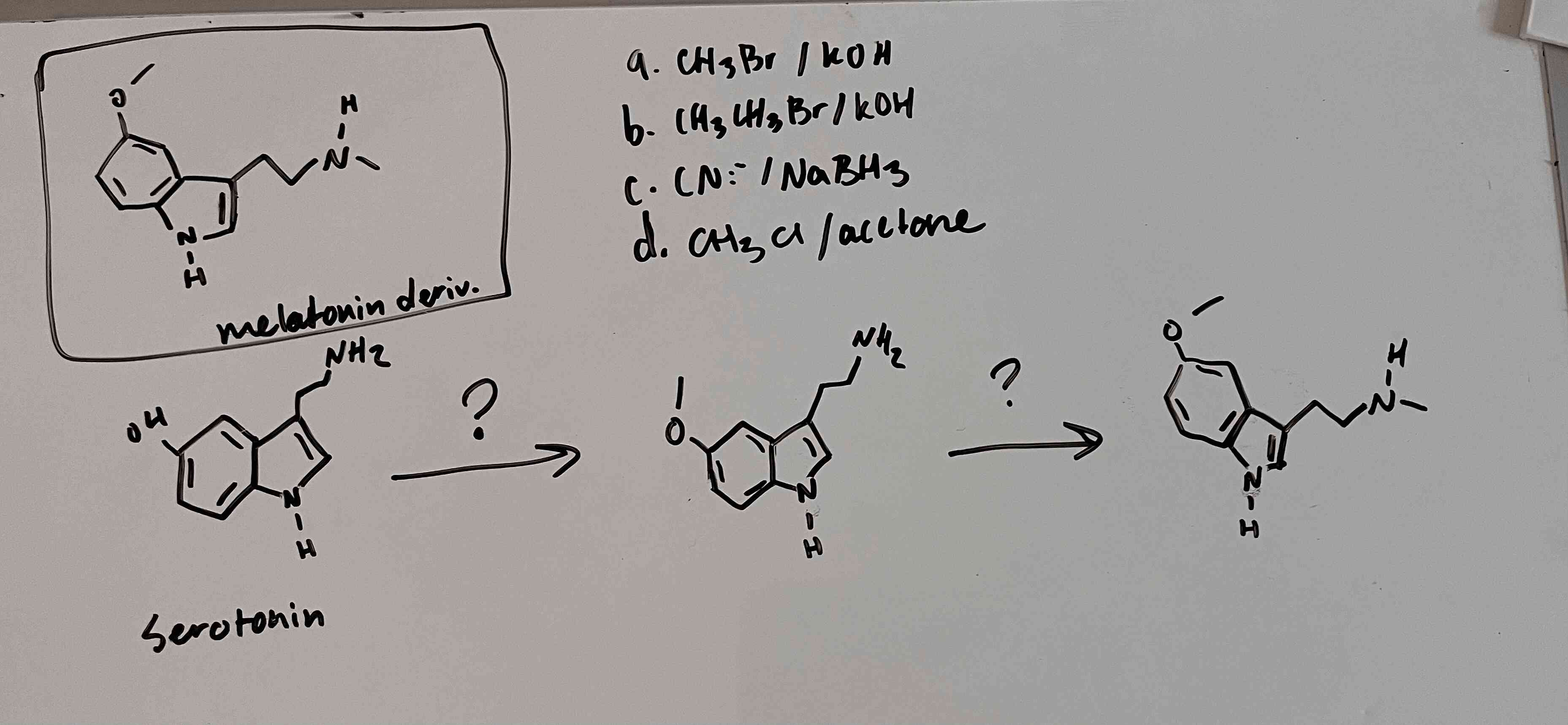 Solved devise a synthesis for the melatonin derivative | Chegg.com