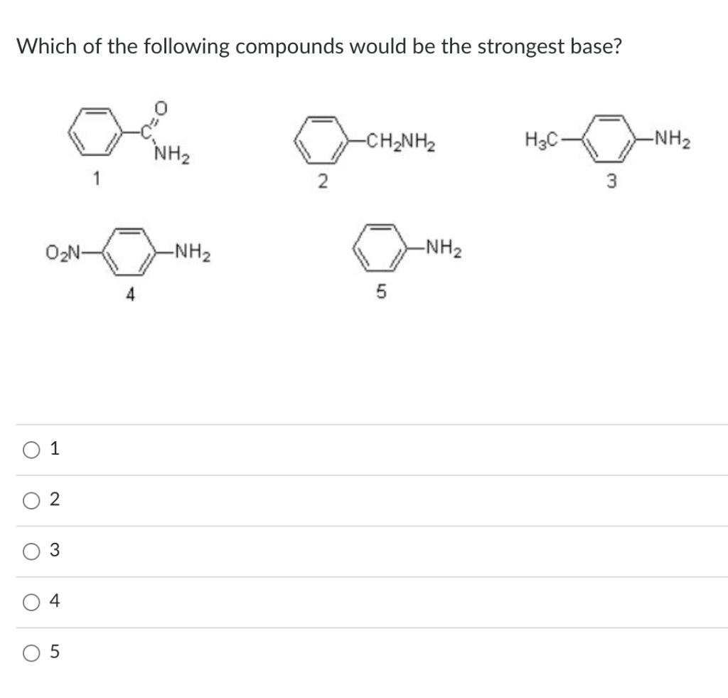 Solved Which of the following compounds would be the | Chegg.com