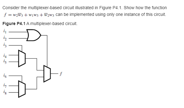 Solved Consider the multiplexer-based circuit illustrated in | Chegg.com