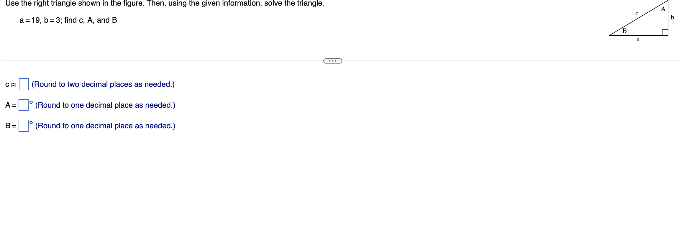 Solved Use the right triangle shown in the figure. Then, | Chegg.com