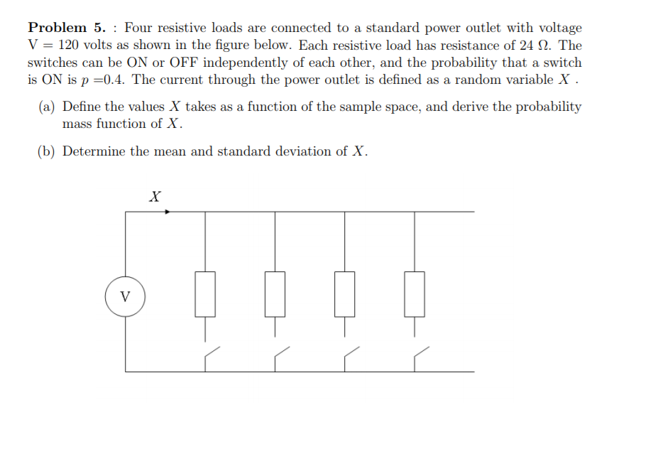 Solved Problem 5. : Four resistive loads are connected to a | Chegg.com