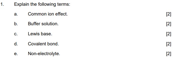 Solved Explain the following terms: a. Common ion effect. | Chegg.com