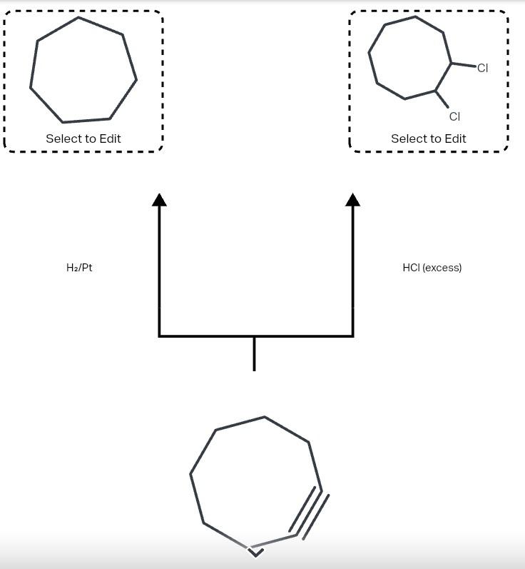 Solved Select to Edit Select to Edit HCl (excess) Select to | Chegg.com