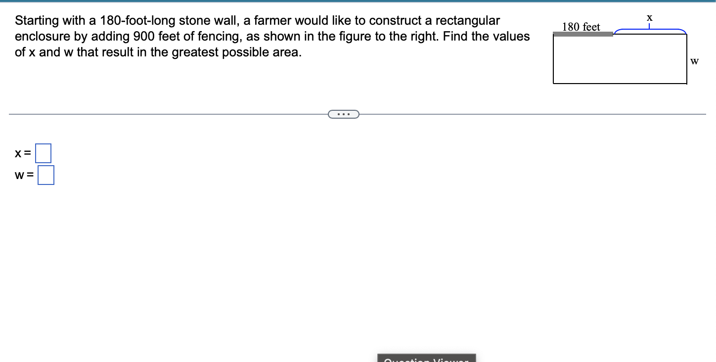 Solved Starting with a 180-foot-long stone wall, a farmer | Chegg.com