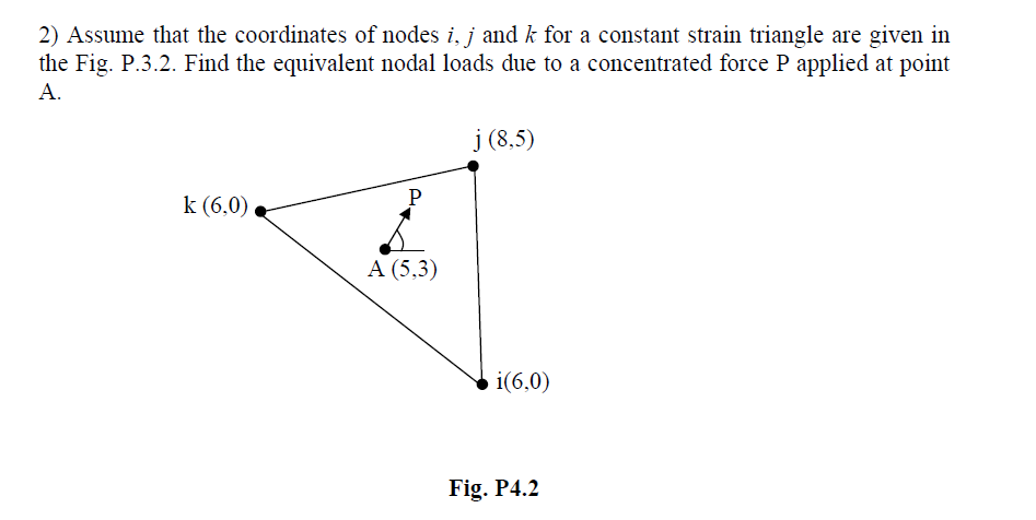 Solved 2) Assume that the coordinates of nodes i, j and k | Chegg.com