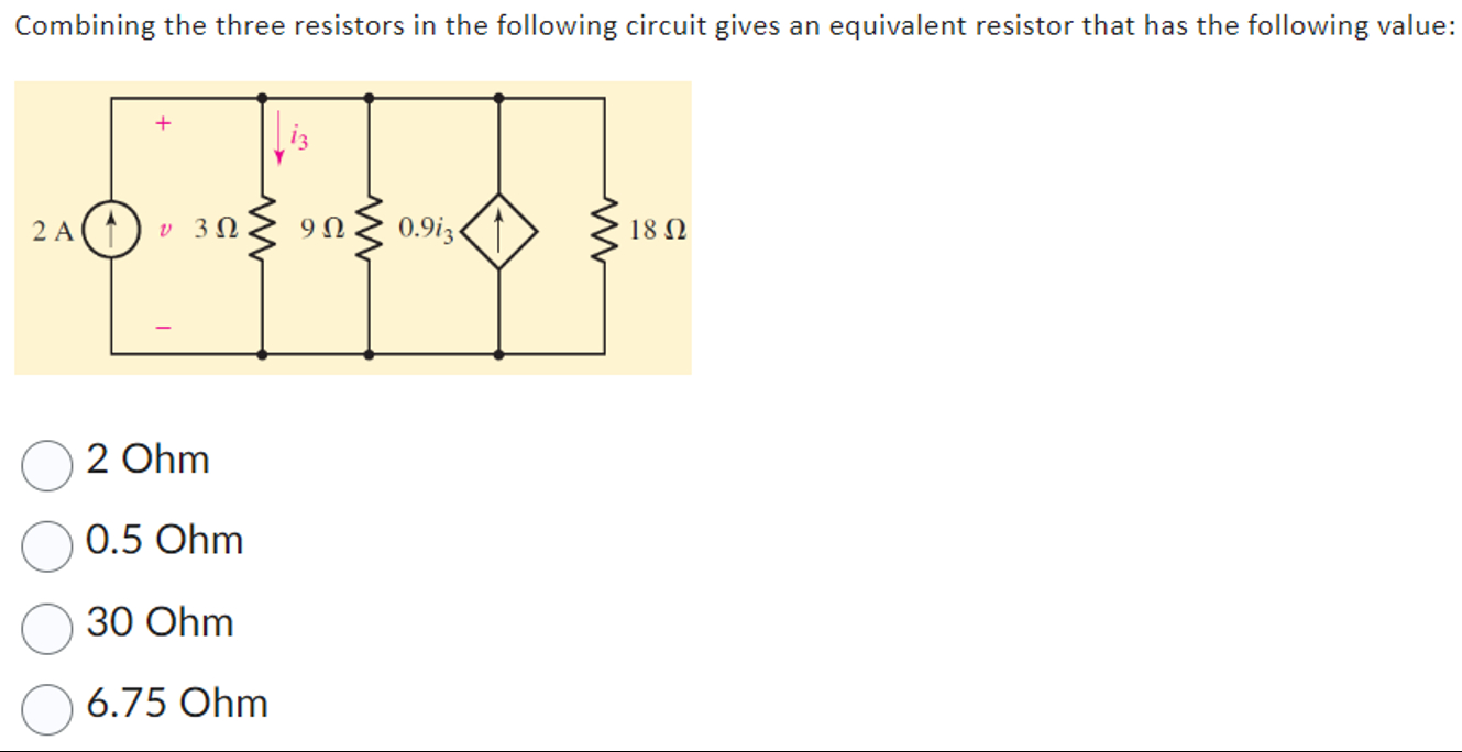 Solved Combining the three resistors in the following | Chegg.com