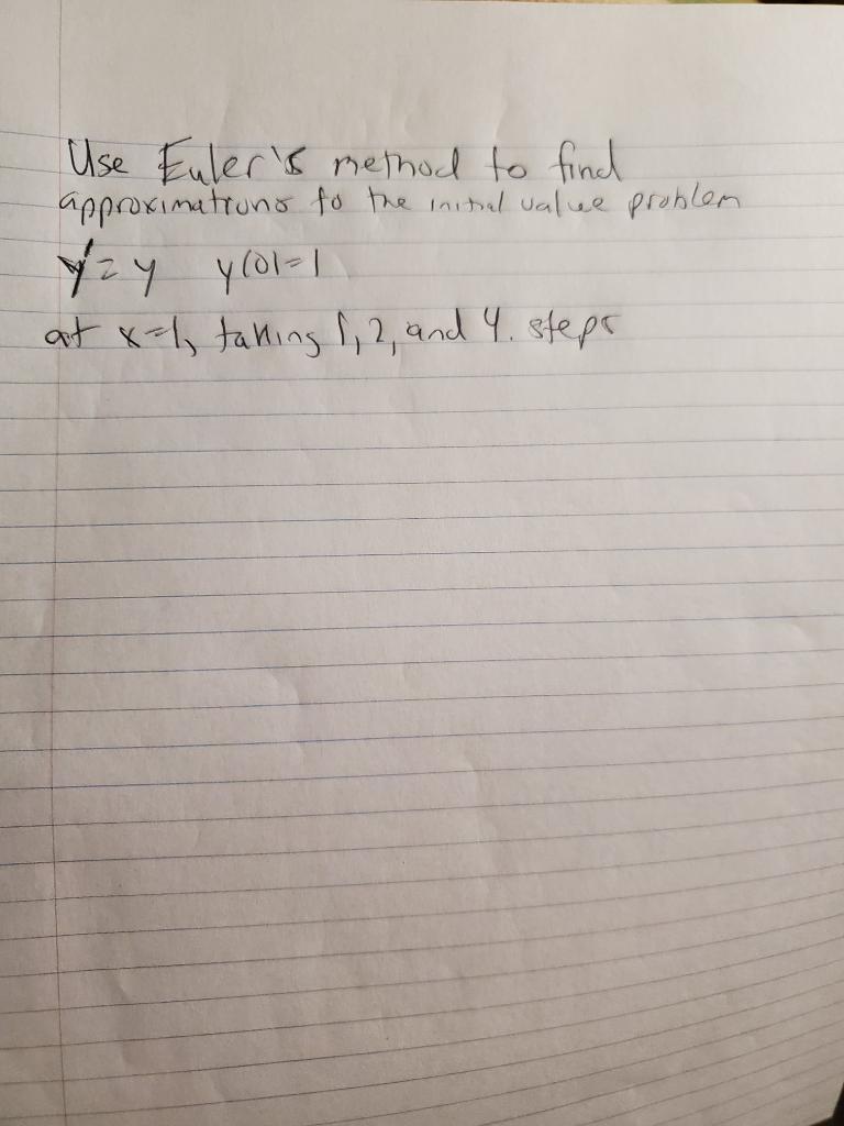 Solved Use Euler's method to find approximations to the | Chegg.com