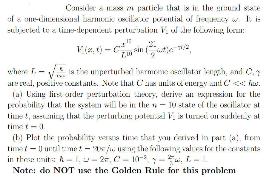 Solved Consider a mass m particle that is in the ground | Chegg.com