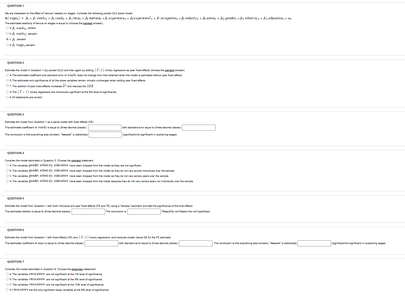 Solved We will be using the R and dataset "PSID7682" | Chegg.com