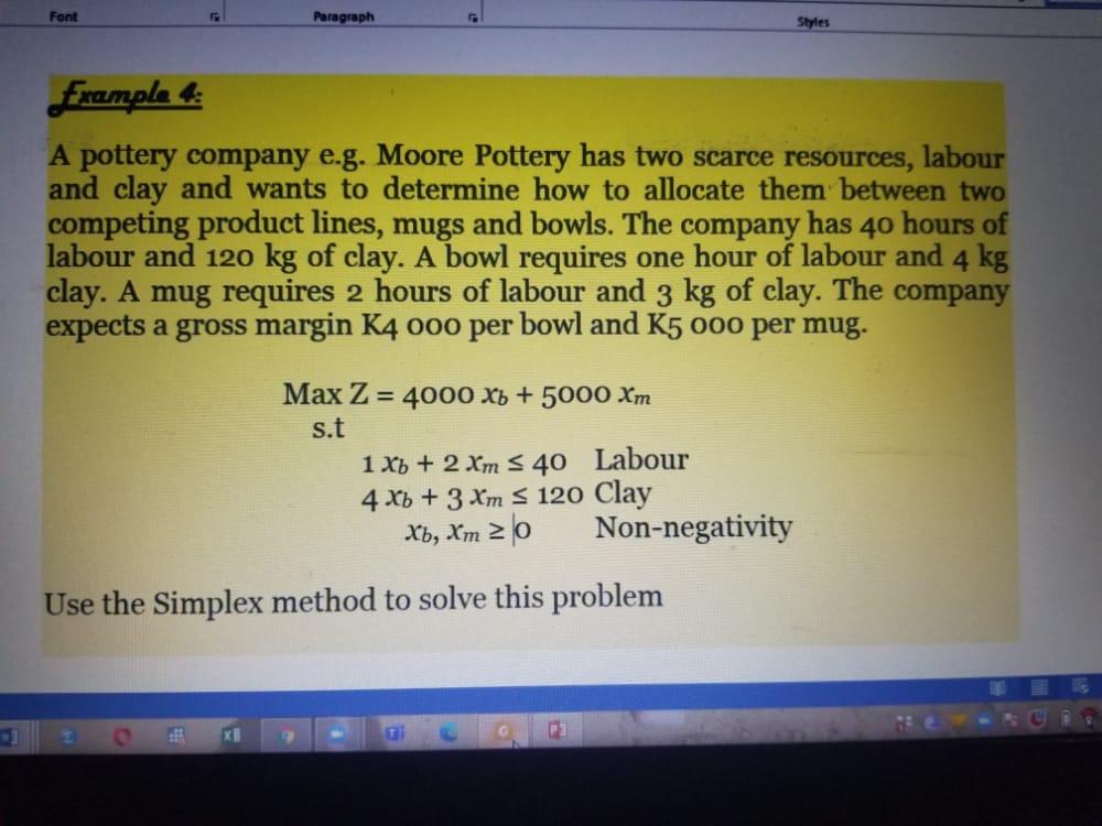 Solved Font Paragraph Styles Example 4 A pottery company | Chegg.com