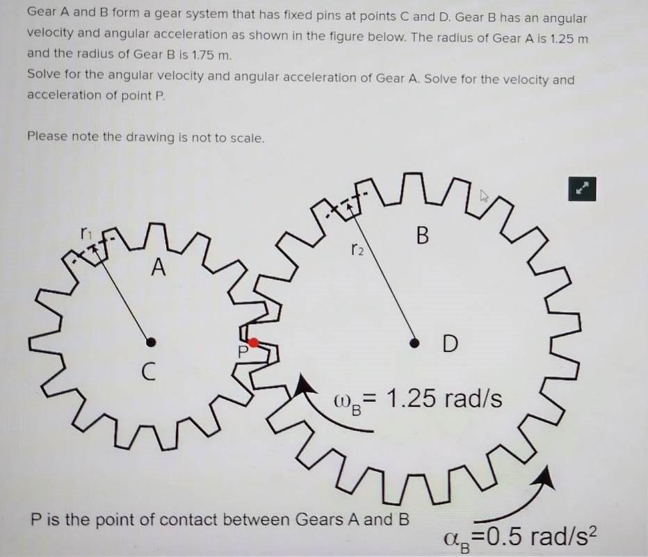 Solved Gear A and B form a gear system that has fixed pins | Chegg.com