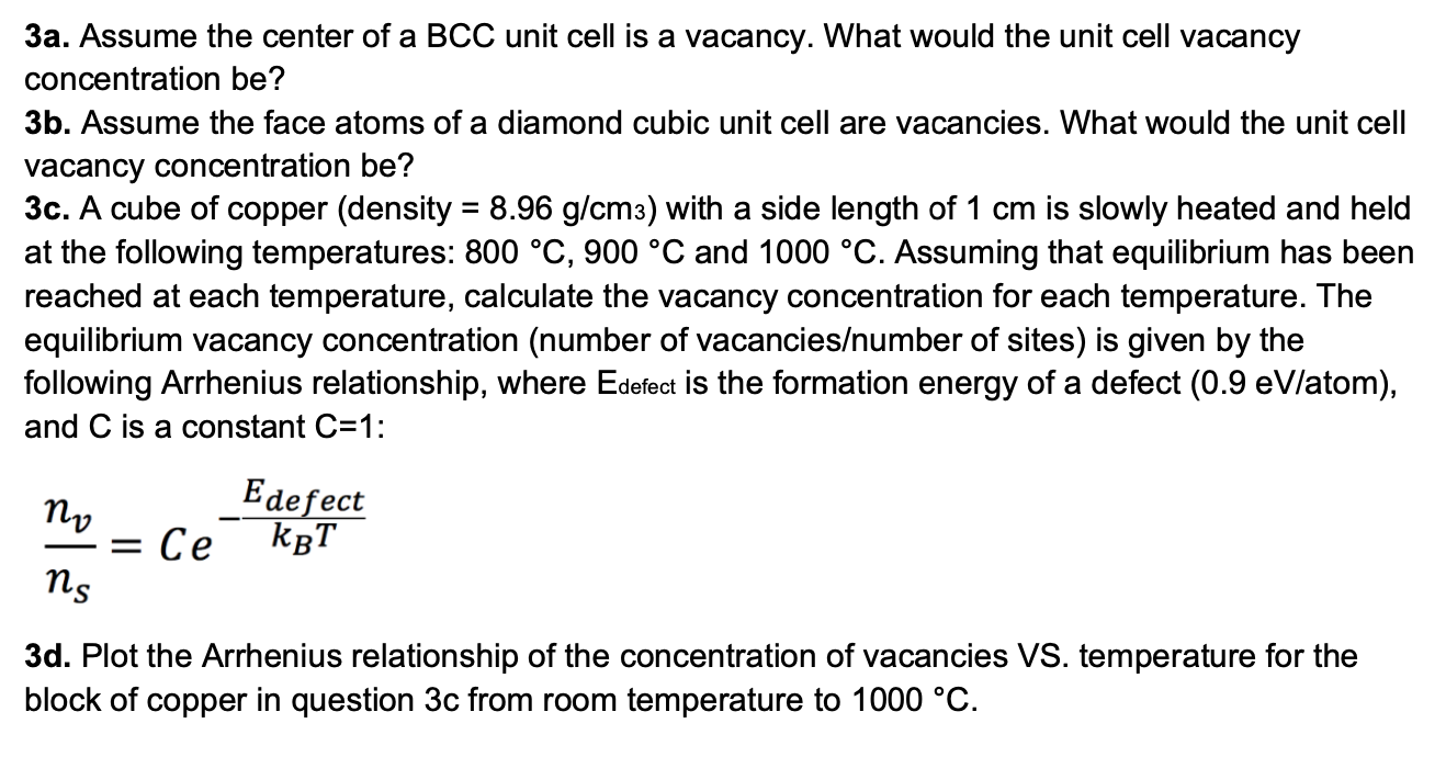Solved 3a. Assume the center of a BCC unit cell is a | Chegg.com
