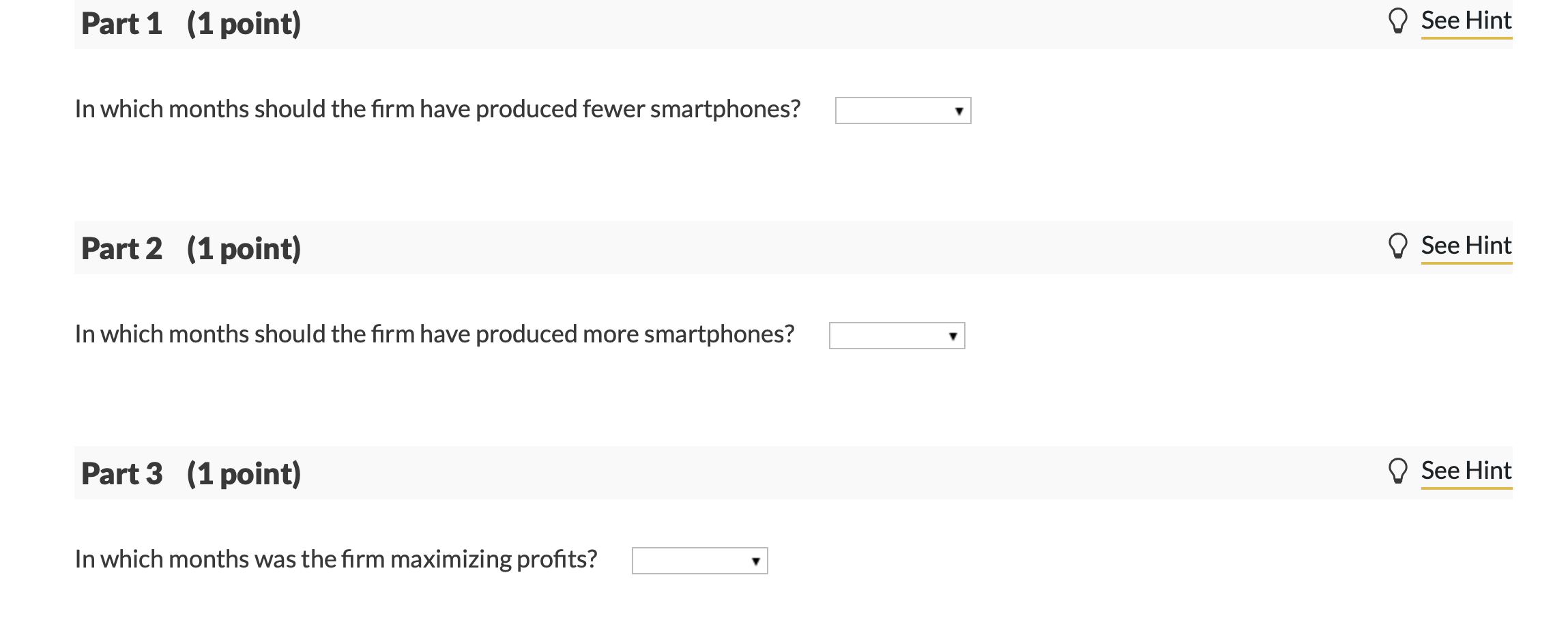 Solved Part 1 (1 point) See Hint In which months should the | Chegg.com