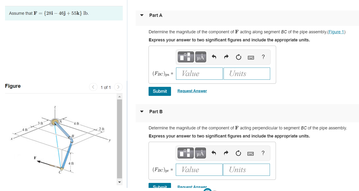 Solved Assume that F = {28i – 46j + 55k} lb. Part A | Chegg.com