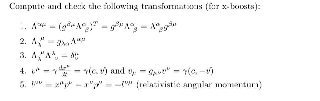 Solved Compute and check the following transformations (for | Chegg.com