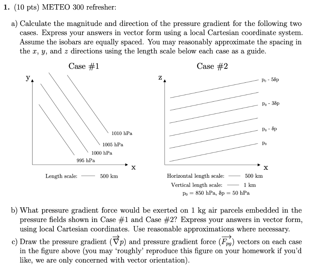 Solved 1. (10 pts) METEO 300 refresher: a) Calculate the | Chegg.com