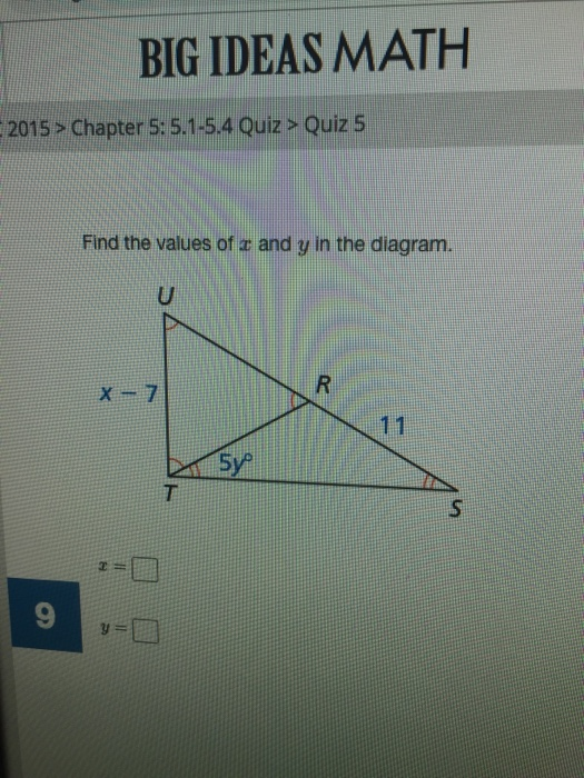 Solved BIG IDEAS MATH 2015 Chapter 5 5 1 5 4 Quiz Qui Chegg