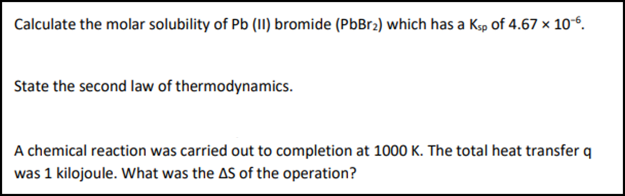 Solved Calculate the molar solubility of Pb (II) bromide | Chegg.com