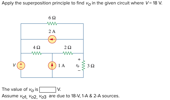 Solved Apply the superposition principle to find vO ﻿in the | Chegg.com