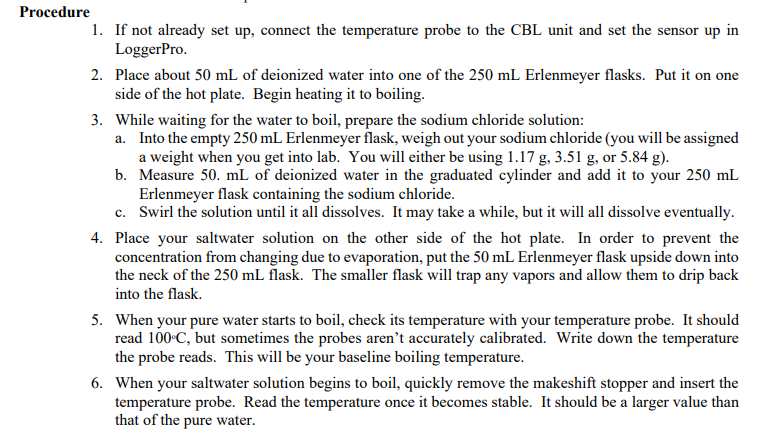Solved Materials - CBL Unit with one temperature - two | Chegg.com