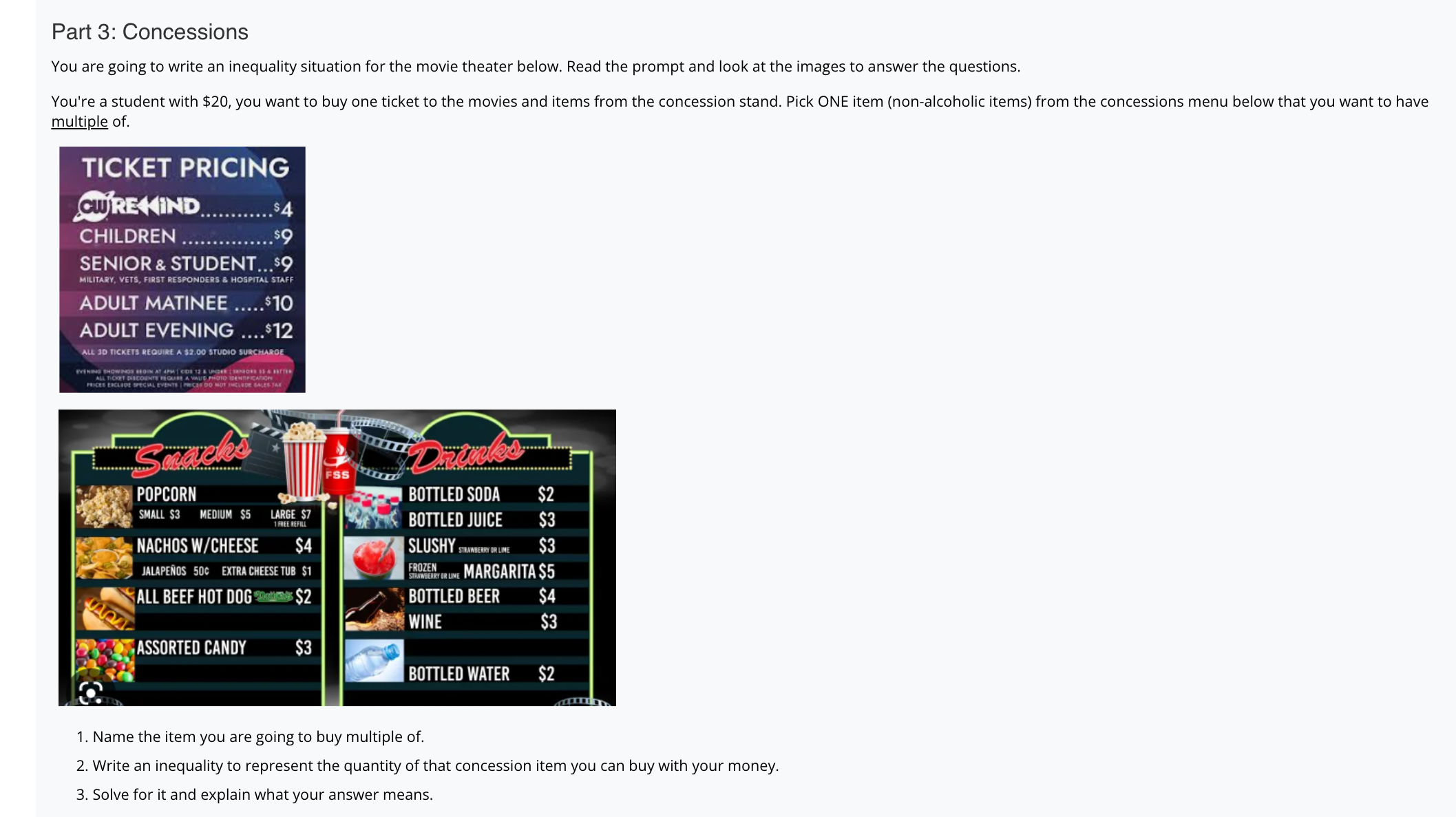 writing and using inequalities: - Read, Writing, and | Chegg.com