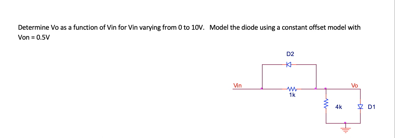 Solved Determine Vo as a function of Vin for Vin varying | Chegg.com