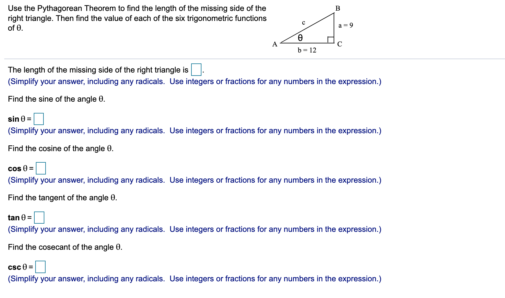 Solved B Use the Pythagorean Theorem to find the length of | Chegg.com