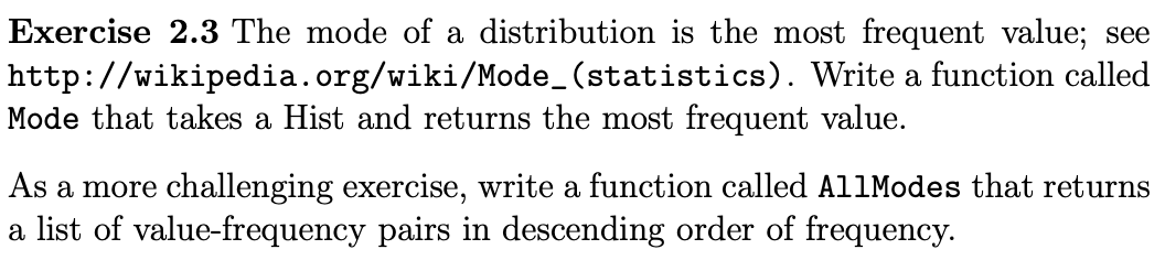 Solved Exercise 2.3 The mode of a distribution is the most | Chegg.com