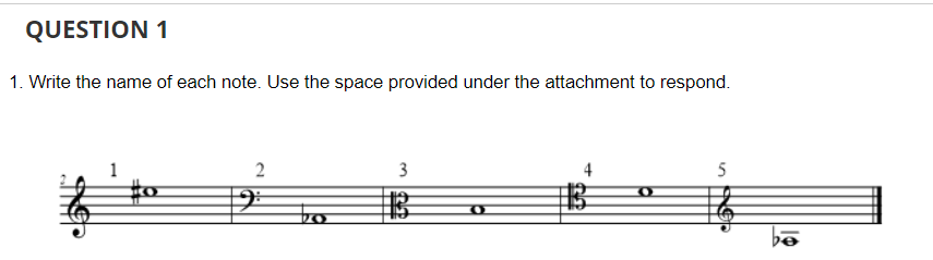 Solved QUESTION 1 1. Write the name of each note. Use the | Chegg.com