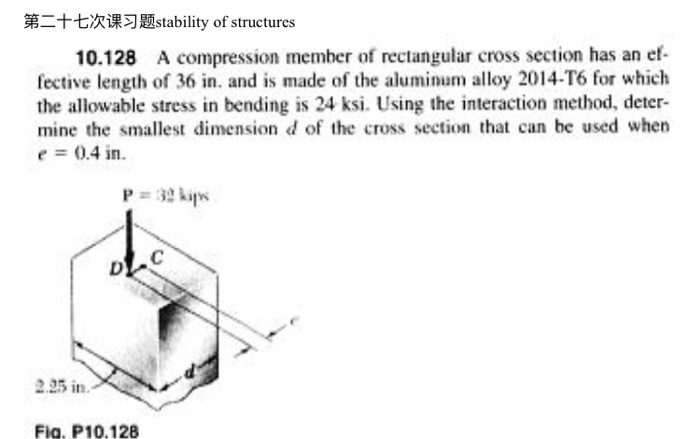 Solved A Compression Member Of Rectangular Cross Section Has