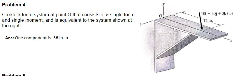 Solved Problem 4 Create a force system at point that | Chegg.com