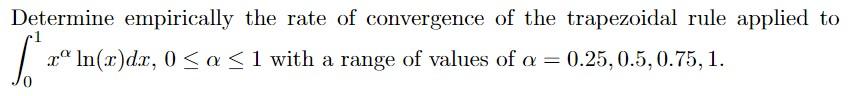 Solved 11 Determine empirically the rate of convergence of | Chegg.com