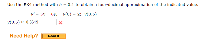 Solved Use the RK4 method with h = 0.1 to obtain a | Chegg.com