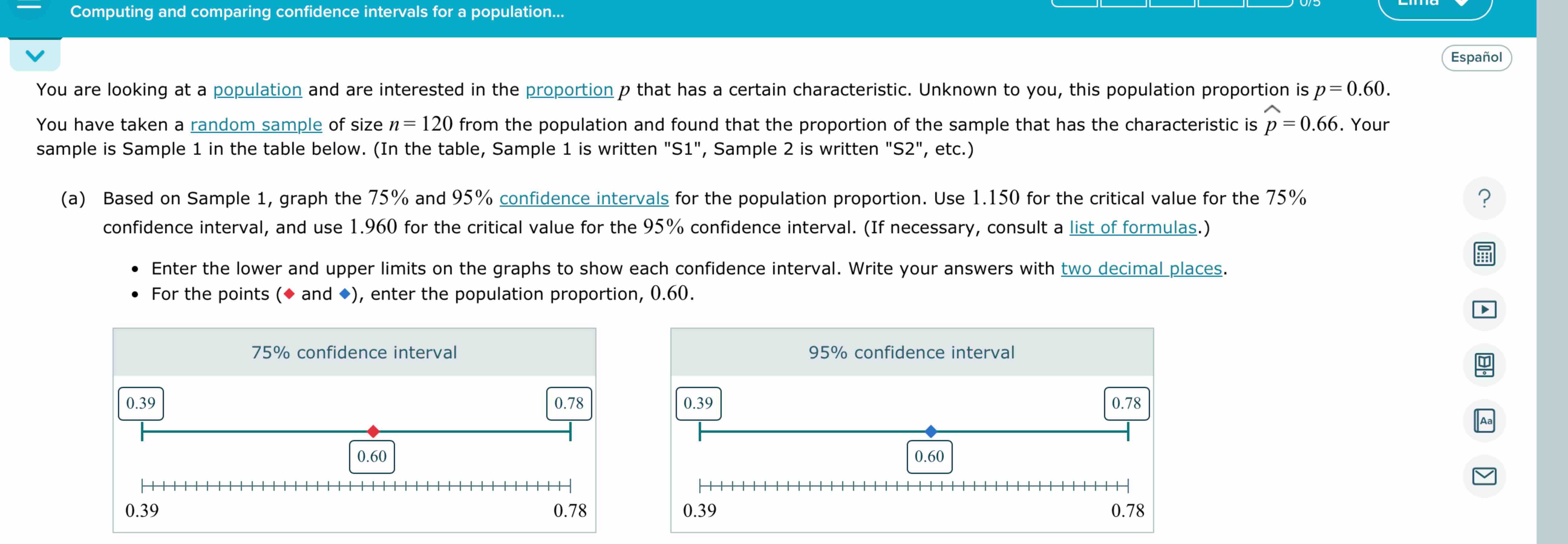 Computing and comparing confidence intervals for a | Chegg.com