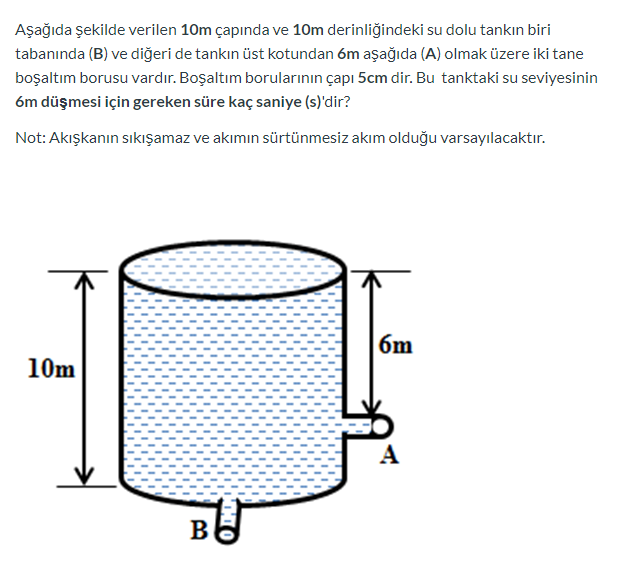 Solved The water-filled tank with 10m diameter and 10m depth | Chegg.com
