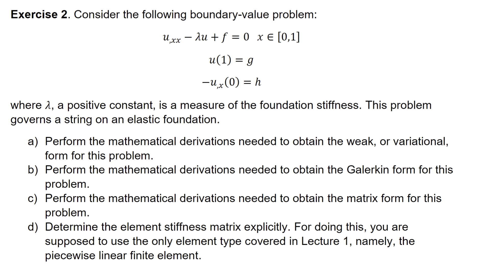 Solved Exercise 2. ﻿Consider the following boundary-value | Chegg.com