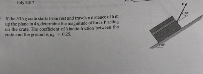 Solved If the 50-kg crate starts from rest and travels a | Chegg.com