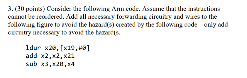 3. (30 points) Consider the following Arm code. | Chegg.com
