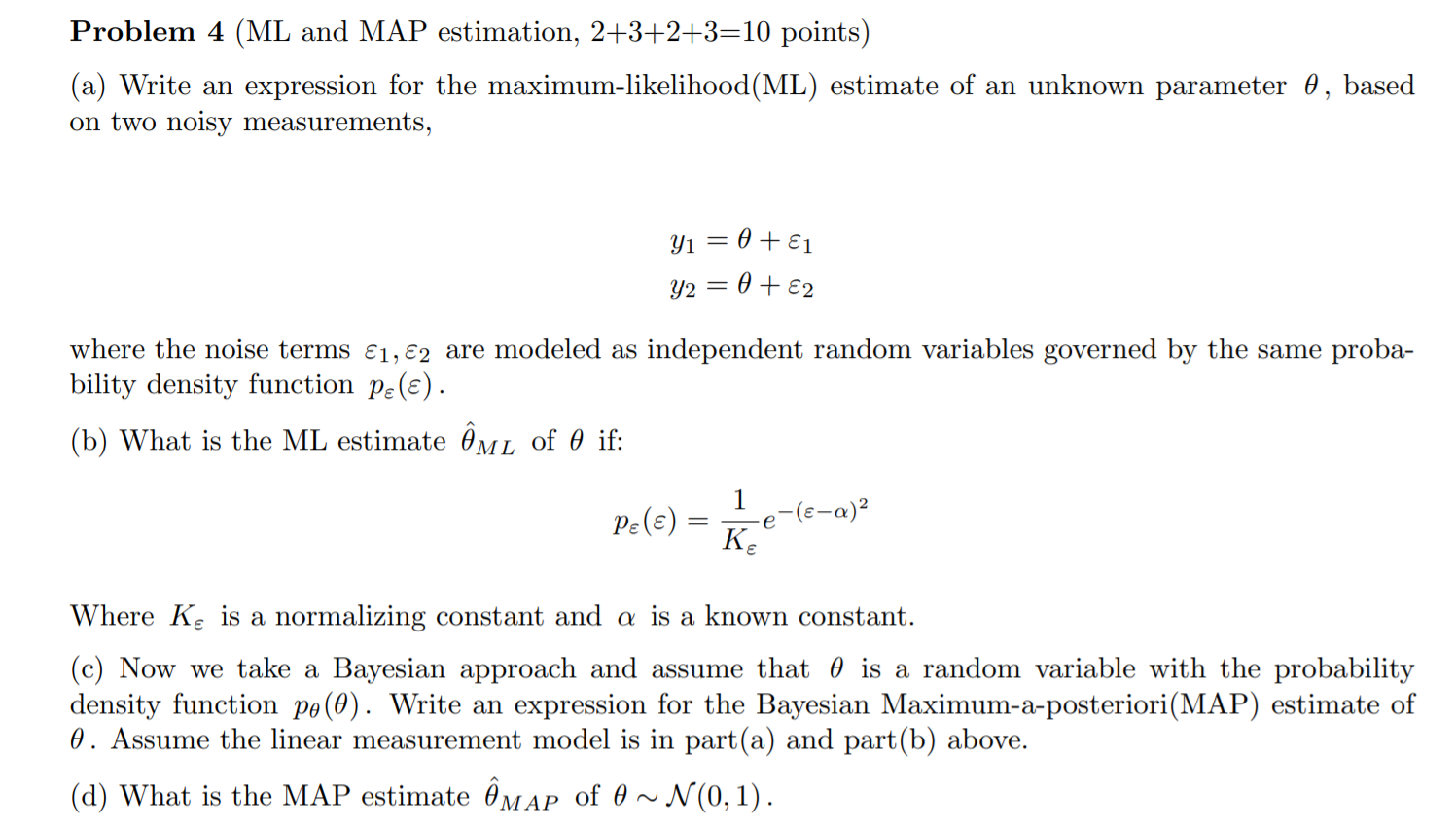 Solved Problem 4 Ml And Map Estimation 232310 Points