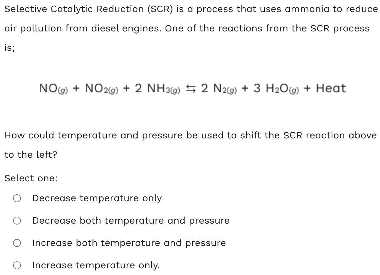 Solved Selective Catalytic Reduction (SCR) is a process that | Chegg.com