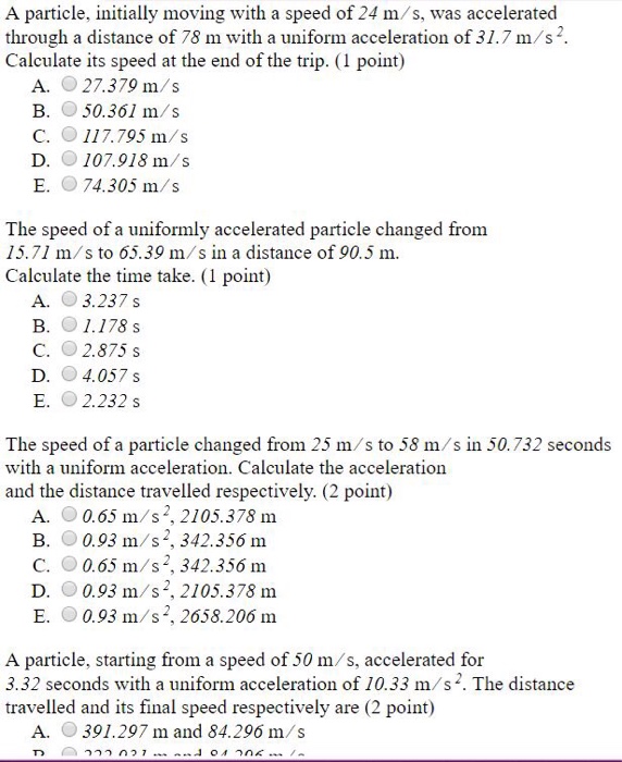 Solved A particle, initially moving with a speed of 24 m/s, | Chegg.com