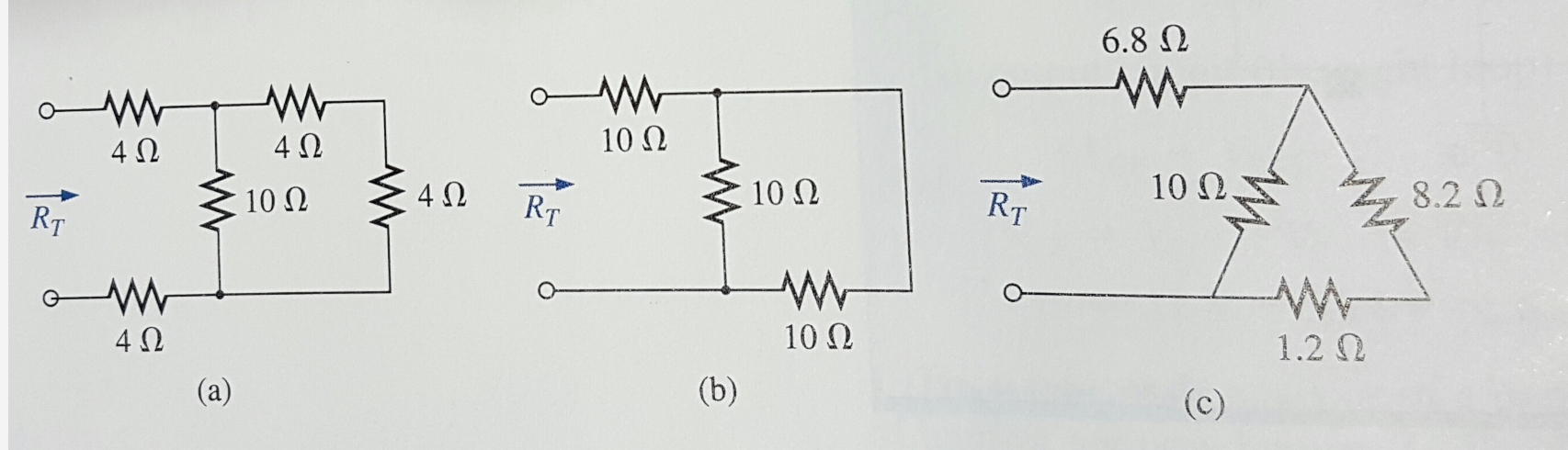 Solved (a) (b) (c)4. Determine RT for the networks of Fig. | Chegg.com