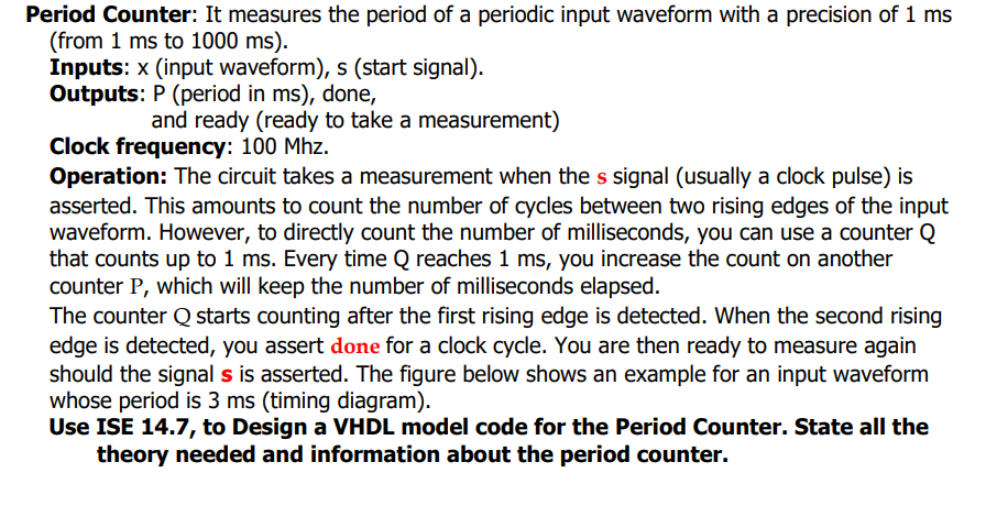 Solved Period Counter: It measures the period of a periodic | Chegg.com