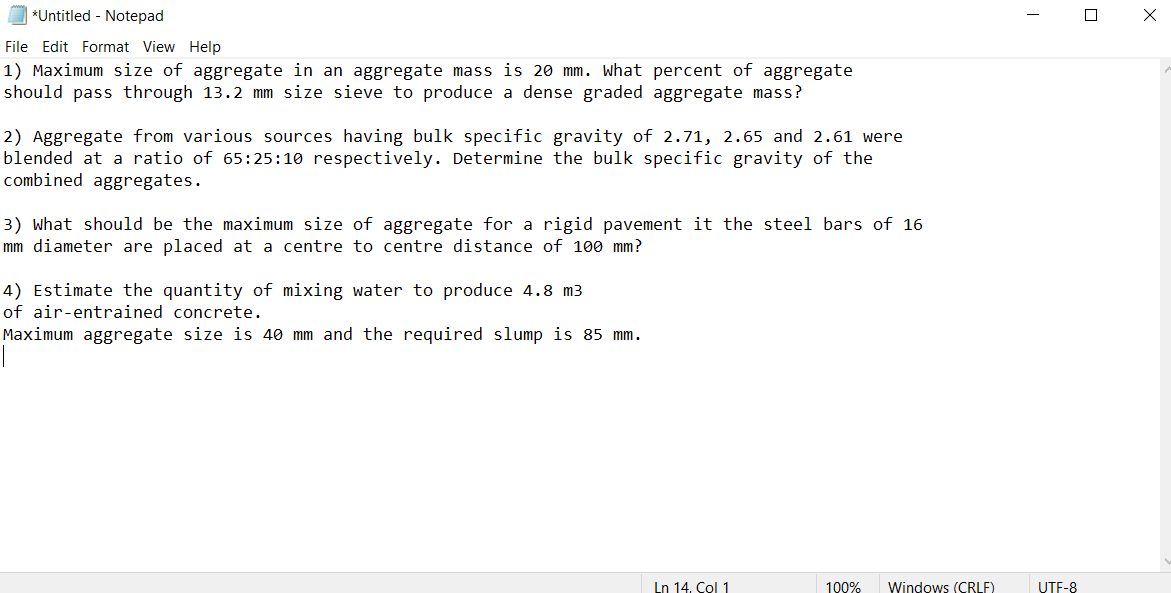 Solved - х *Untitled - Notepad File Edit Format View Help 1) | Chegg.com