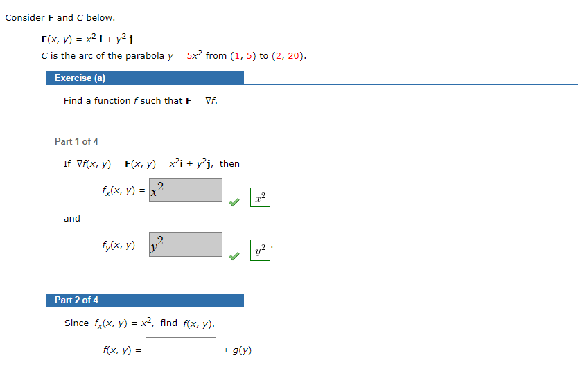 Solved Consider F and C below. F(x, y) = x2 i + y² j C is | Chegg.com