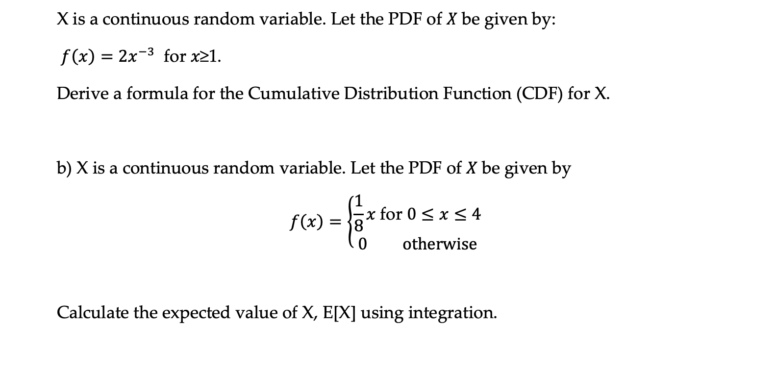 Solved X is a continuous random variable. Let the PDF of X | Chegg.com