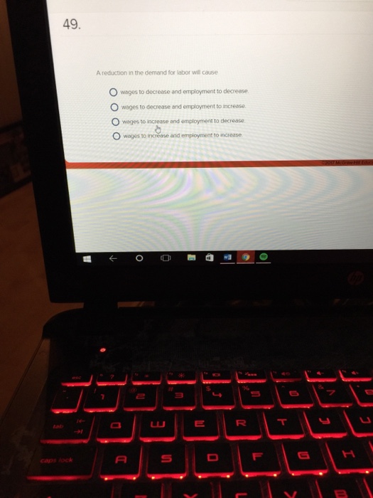 Solved A Reduction In The Demand For Labor Will Cause Wages Chegg