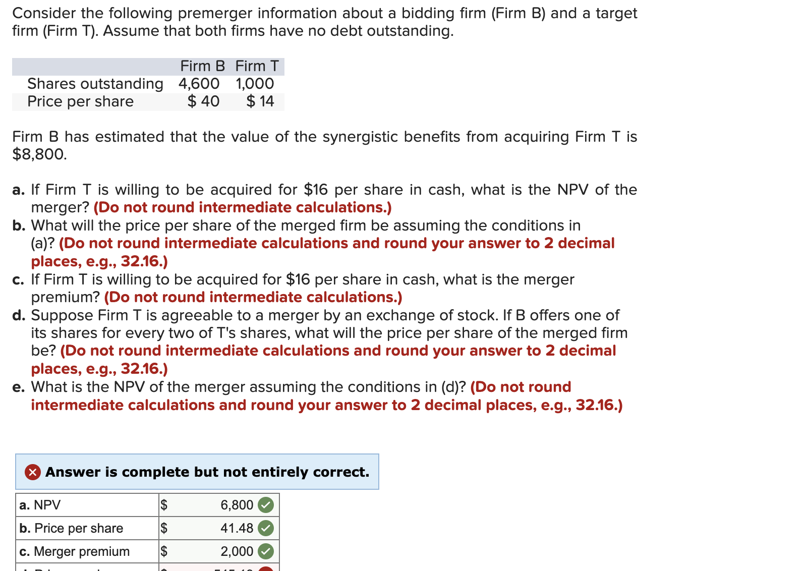 Solved Consider the following premerger information about a | Chegg.com