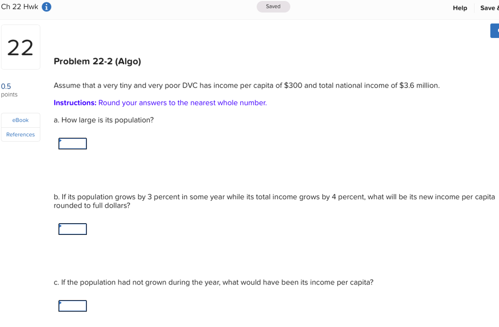 Solved Ch 22 Hwk Saved Help Save Problem 22-2 (Algo) Assume | Chegg.com Solved Ch 22 Hwk Saved Help Save Problem 22-2 (Algo) Assume | Chegg.com