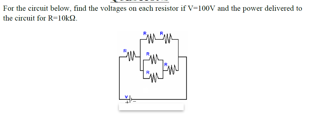 Solved For the circuit below, find the voltages on each | Chegg.com